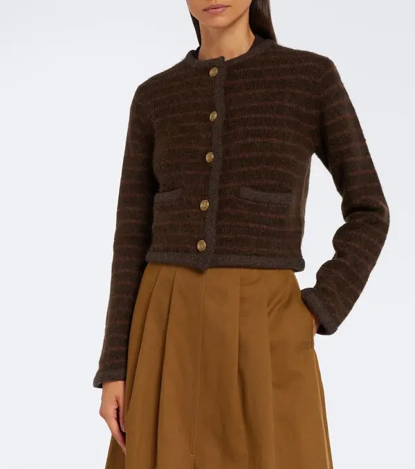 Altuzarra Mack Striped Wool-blend Jacket - Brown