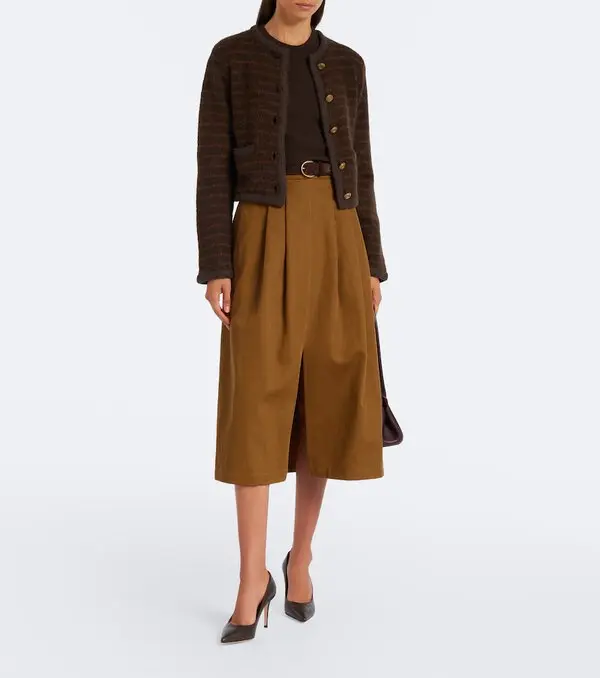 Altuzarra Mack Striped Wool-blend Jacket - Brown