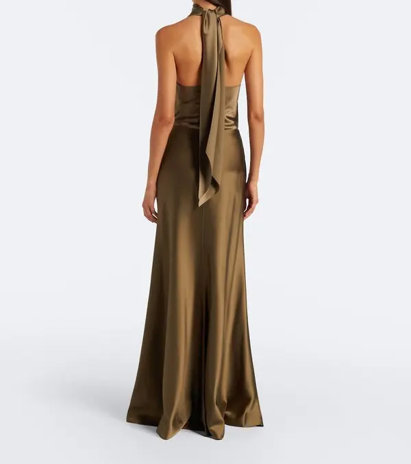 Ralph Lauren Masina Satin Maxi Skirt - Green