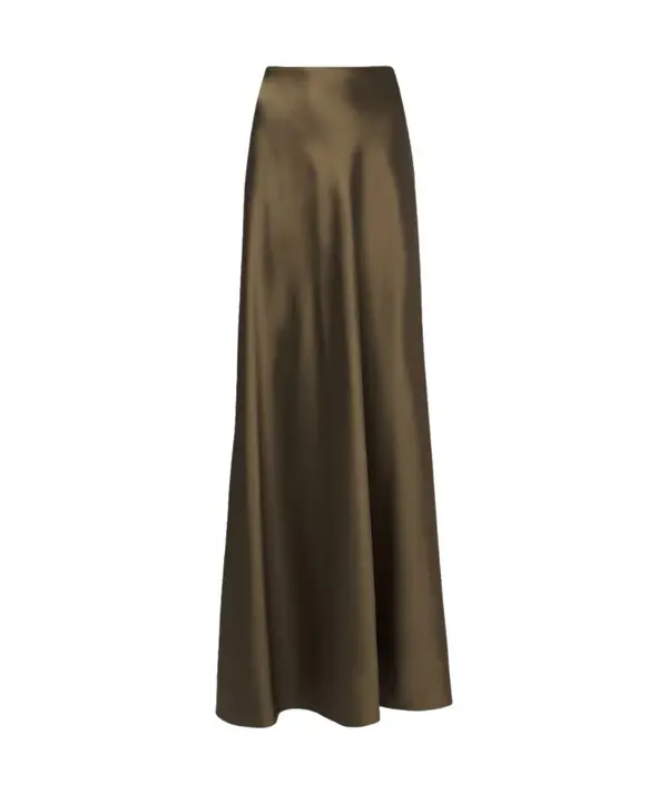 Ralph Lauren Masina Satin Maxi Skirt - Green