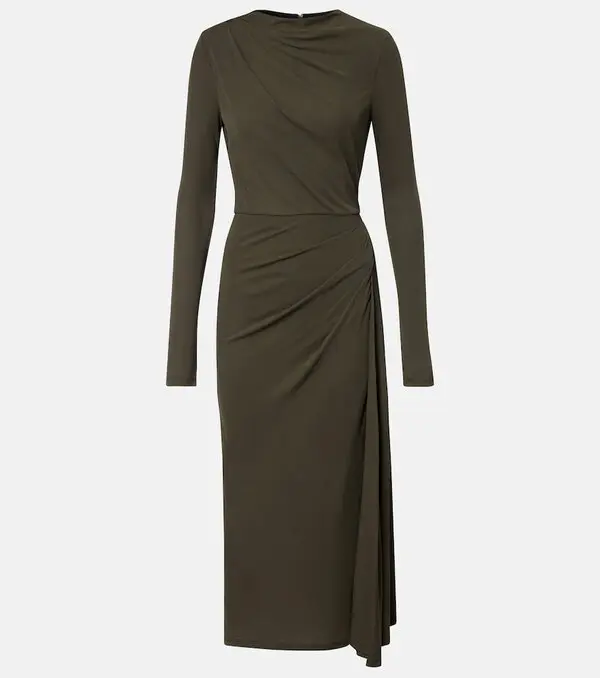 Erdem Draped Jersey Midi Dress - Green