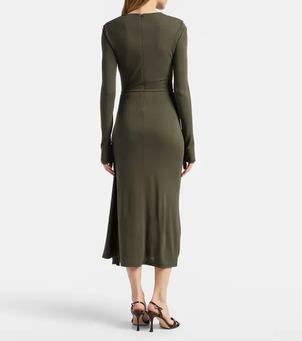 Erdem Draped Jersey Midi Dress - Green