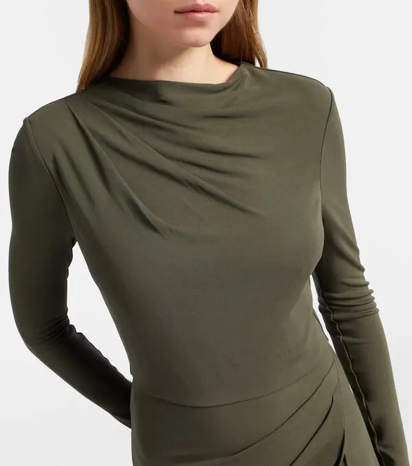Erdem Draped Jersey Midi Dress - Green