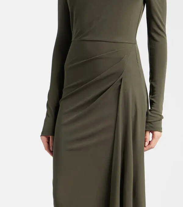 Erdem Draped Jersey Midi Dress - Green