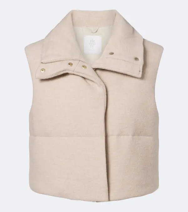 Eleventy Wool Down Vest - Beige