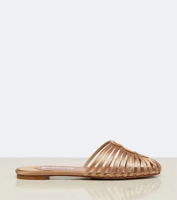 AQUAZZURA Sweet Surrender Satin Mules
