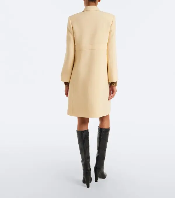 Valentino Garavani Vgold Virgin Wool Crêpe Coat - Beige