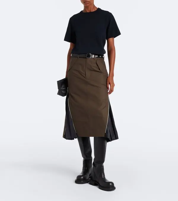 Sacai Pleated Midi Skirt