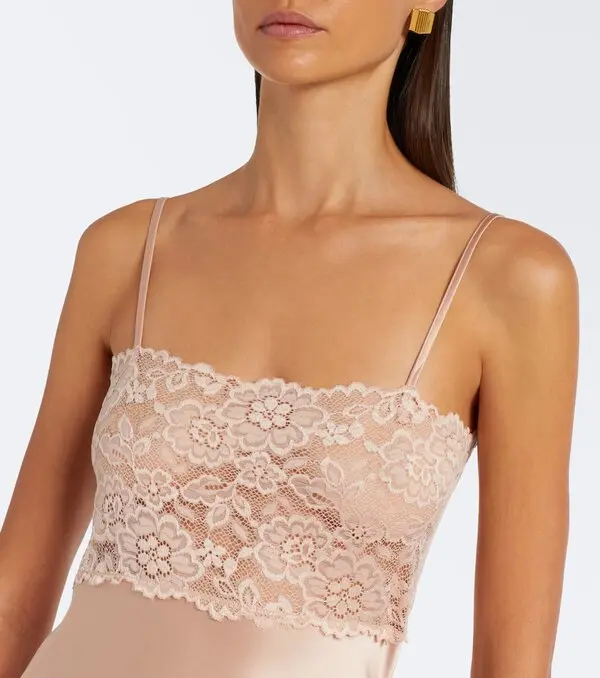 AYA MUSE Myra Lace And Satin Gown