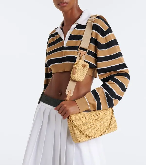 Prada Re-edition 2005 Mini Raffia-effect Shoulder Bag