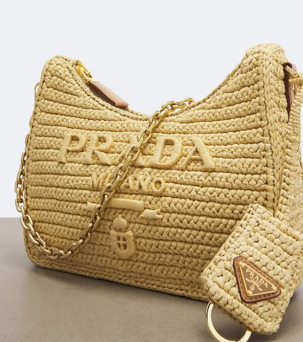 Prada Re-edition 2005 Mini Raffia-effect Shoulder Bag