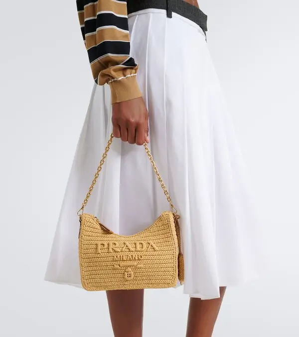 Prada Re-edition 2005 Mini Raffia-effect Shoulder Bag