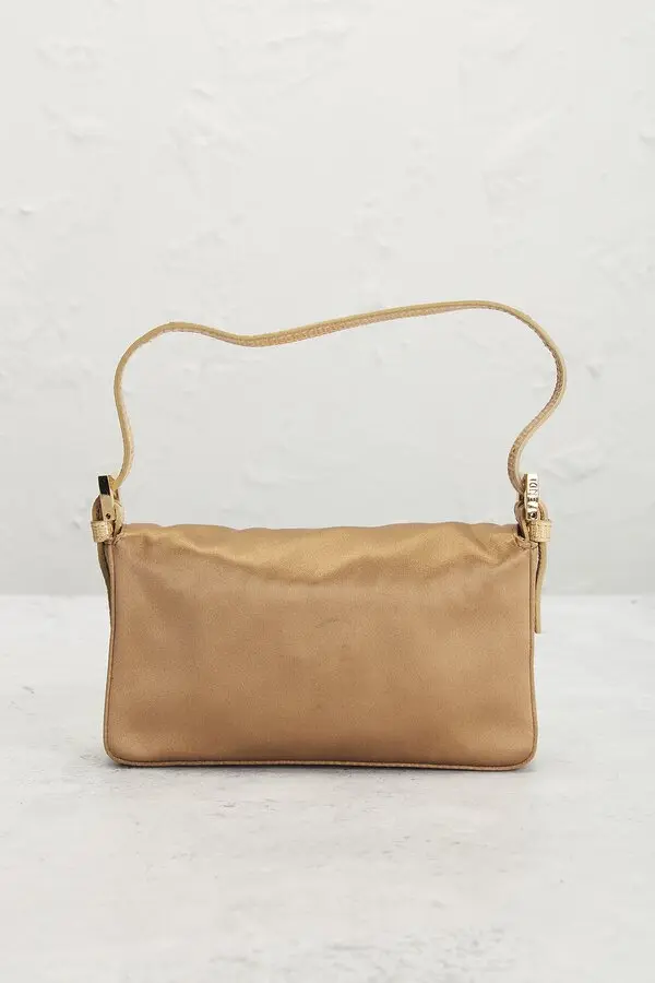 Fendi Embellished Satin Mini Baguette Shoulder Bag