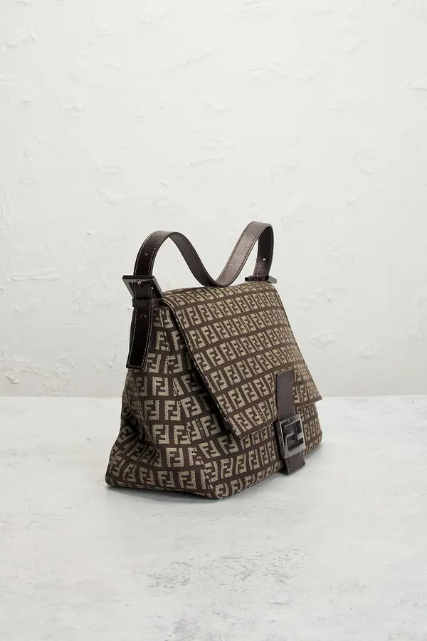 Fendi Zucchino Mama Baguette Shoulder Bag