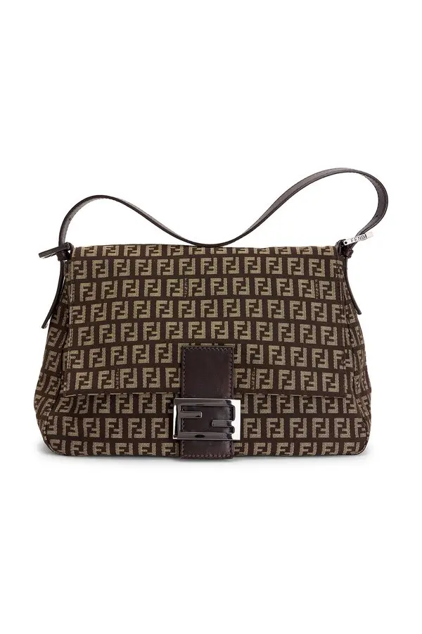 Fendi Zucchino Mama Baguette Shoulder Bag - Brown