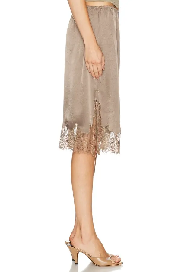 Citizens Of Humanity Lace Trimmed Midi Skirt - Cocoa