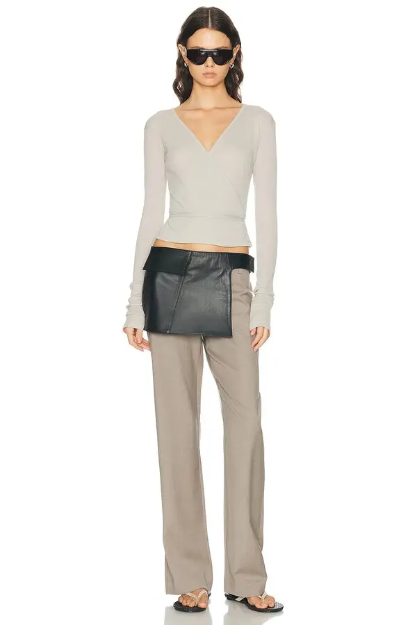 ST. AGNI Baby Wool Wrap Top - Soft Ash