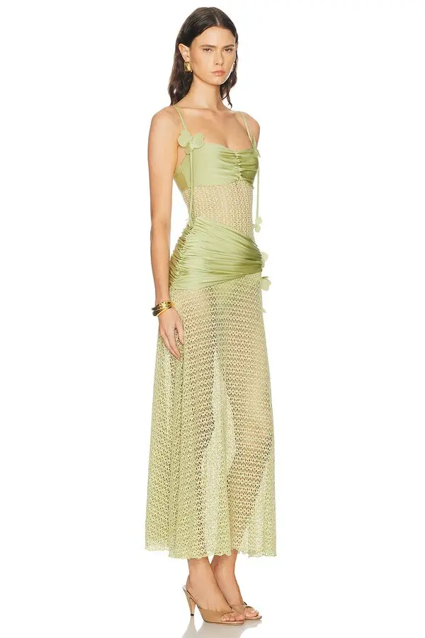 PatBO Flower Applique Beach Dress - Green