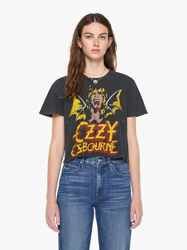 MadeWorn Ozzy Osbourne Cropped Coal T-shirt - Black