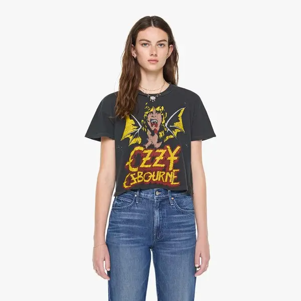 MadeWorn Ozzy Osbourne Cropped Coal T-shirt - Black