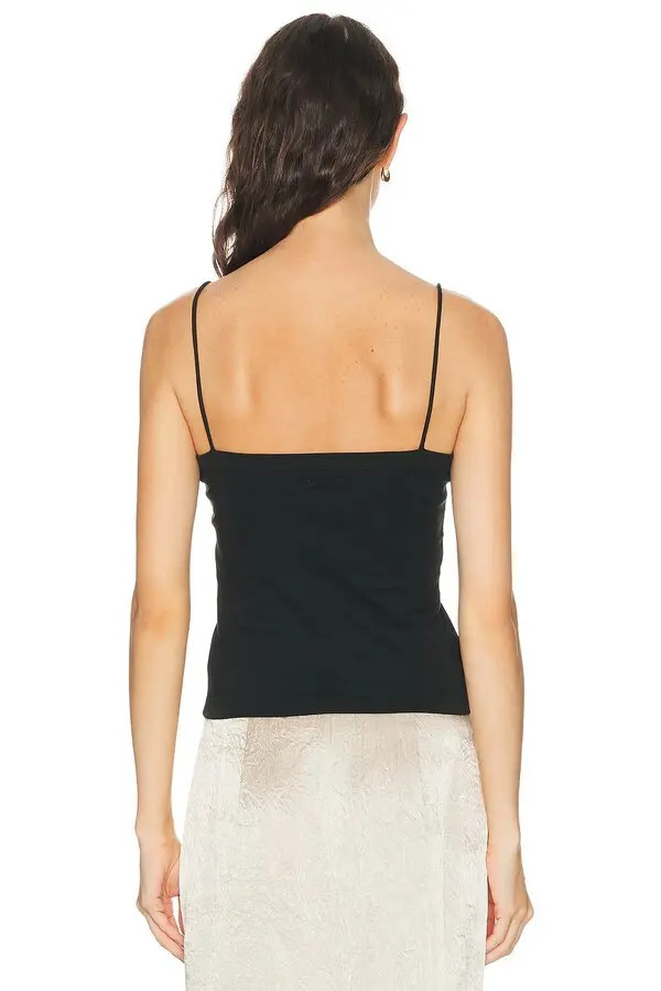 ST. AGNI Organic Cotton Square Neck Cami Top In Black
