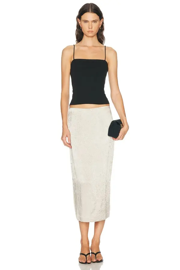 ST. AGNI Organic Cotton Square Neck Cami Top In Black
