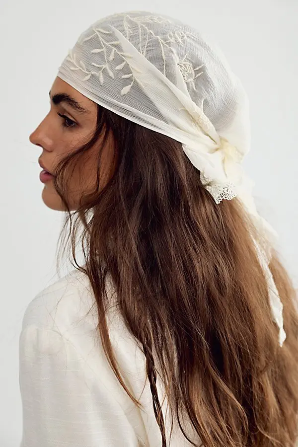 Free People Lucie Long Hair Scarf - Ivory