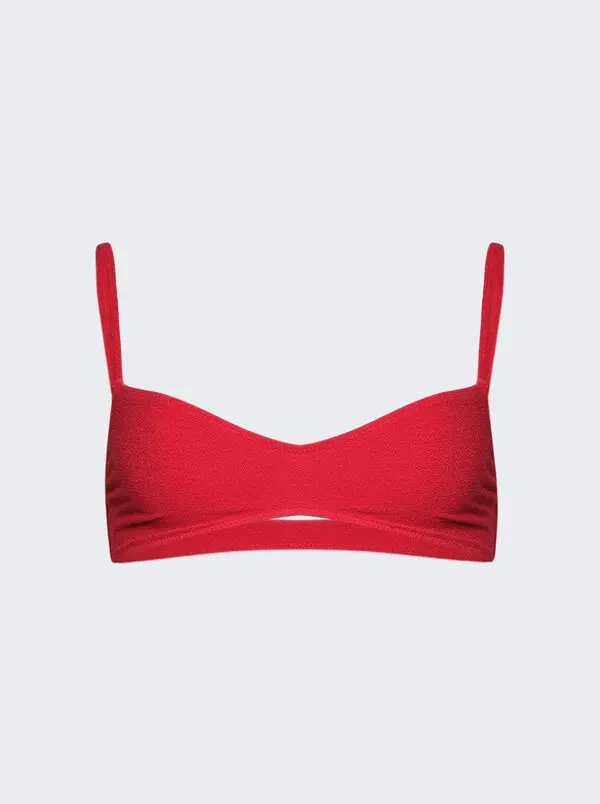 Bond Eye Mae Crop Bikini Top Chilli Terry