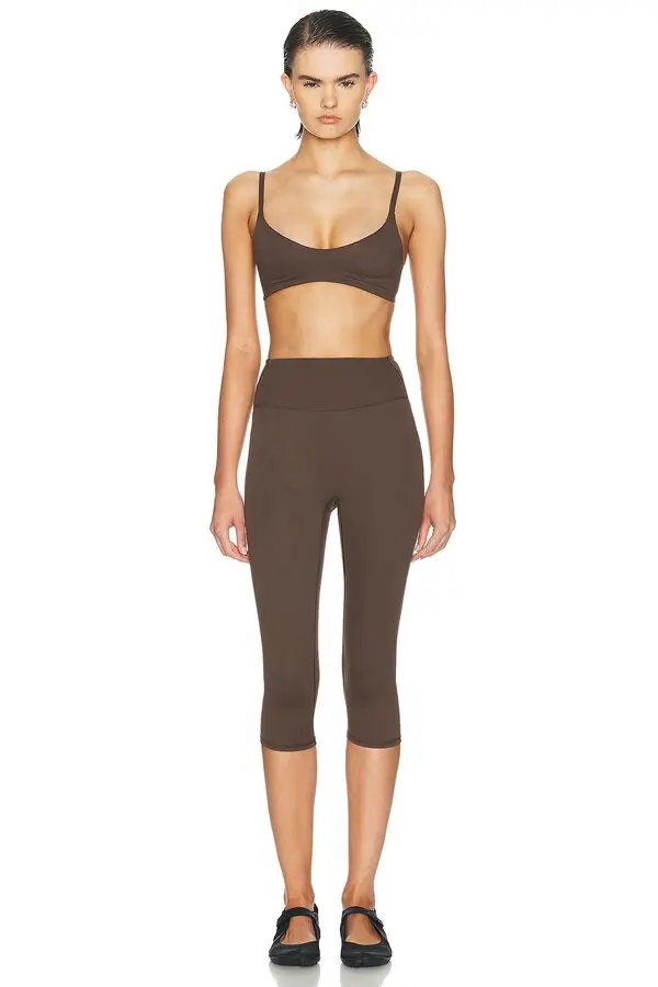 NIKESKIMS Matte Micro Scoop Bra In Chocolate - Dark Sepia