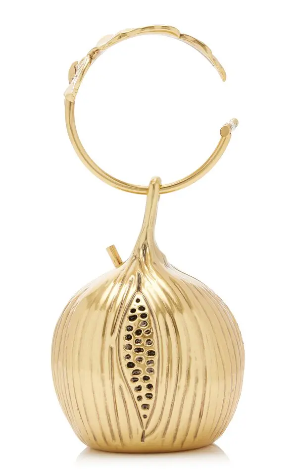 Cult Gaia Fico Antique Metal Clutch Bag - Gold