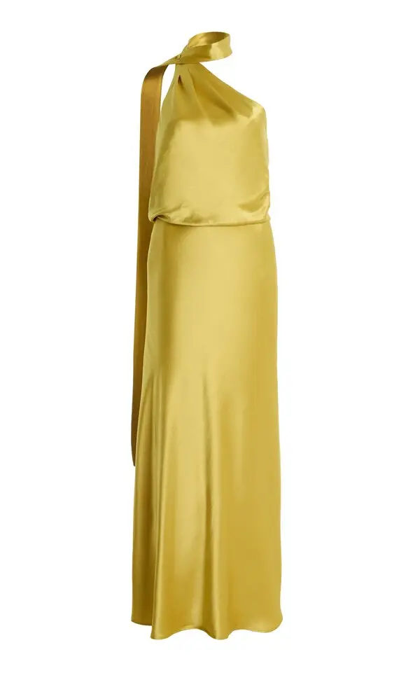 Staud Estelle One-shoulder Maxi Dress - Yellow