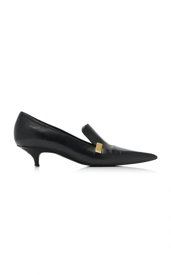 Proenza Schouler Slash Leather Loafer Pumps - Black