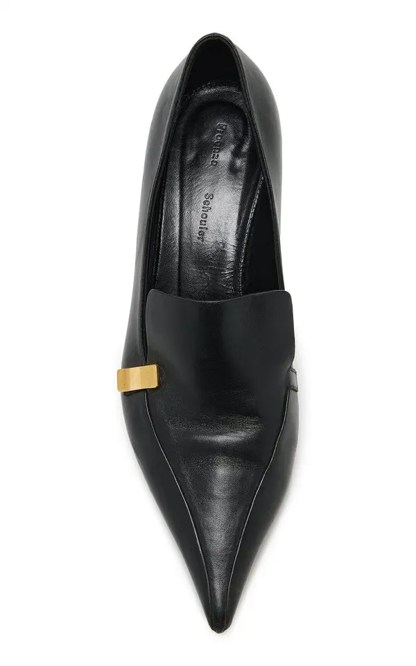 Proenza Schouler Slash Leather Loafer Pumps - Black