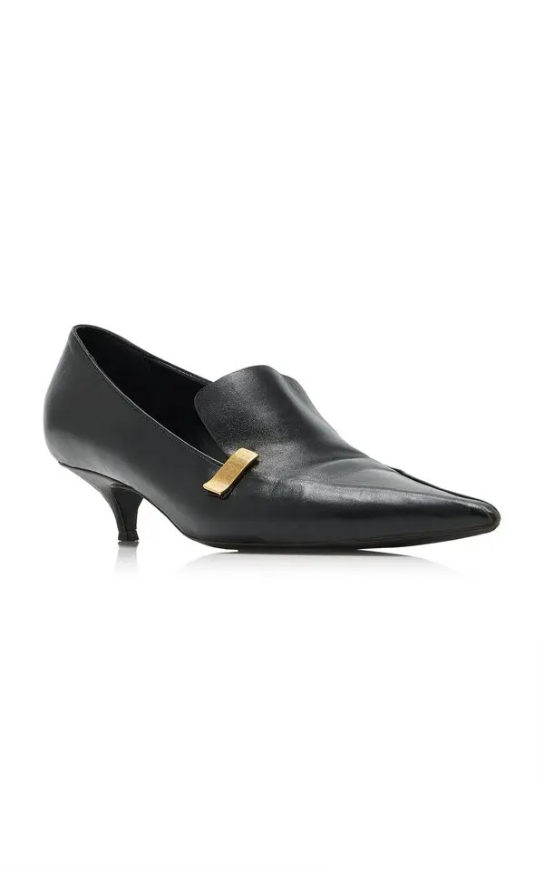 Proenza Schouler Slash Leather Loafer Pumps - Black