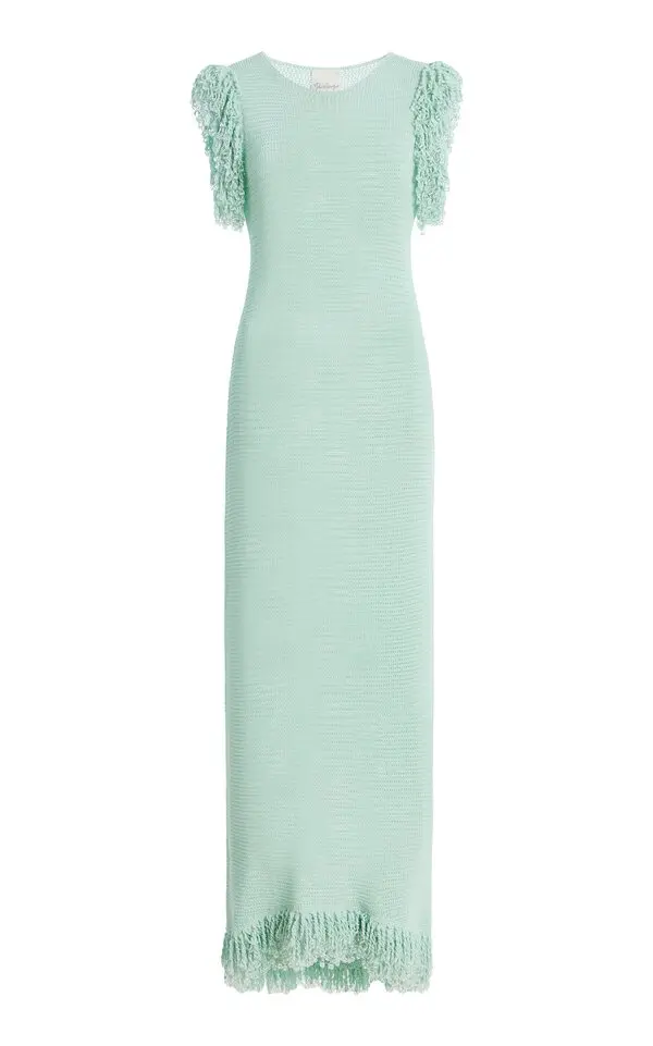 Paris Georgia Fringe Cotton Maxi Dress - Blue