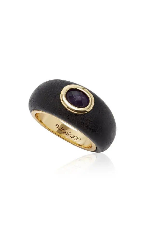 Eddie Borgo Callie 12k Gold-plated Brass And Amethyst Ring