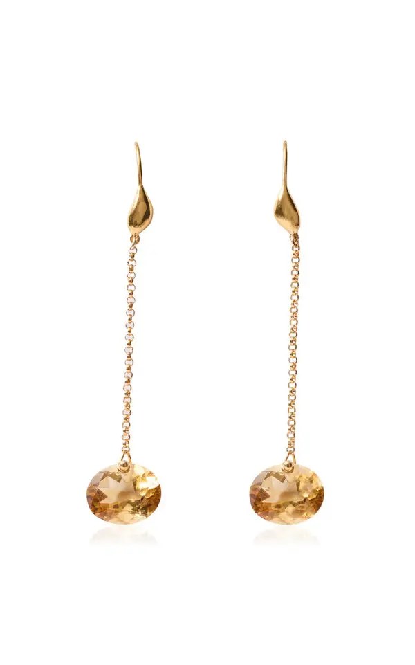 Chan Luu Camille Citrine Drop Earrings - Gold