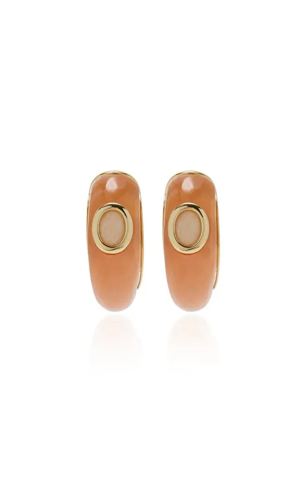 Eddie Borgo Callie 12k Gold-plated Brass Amber And Aragonite Hoop Earrings - Multi