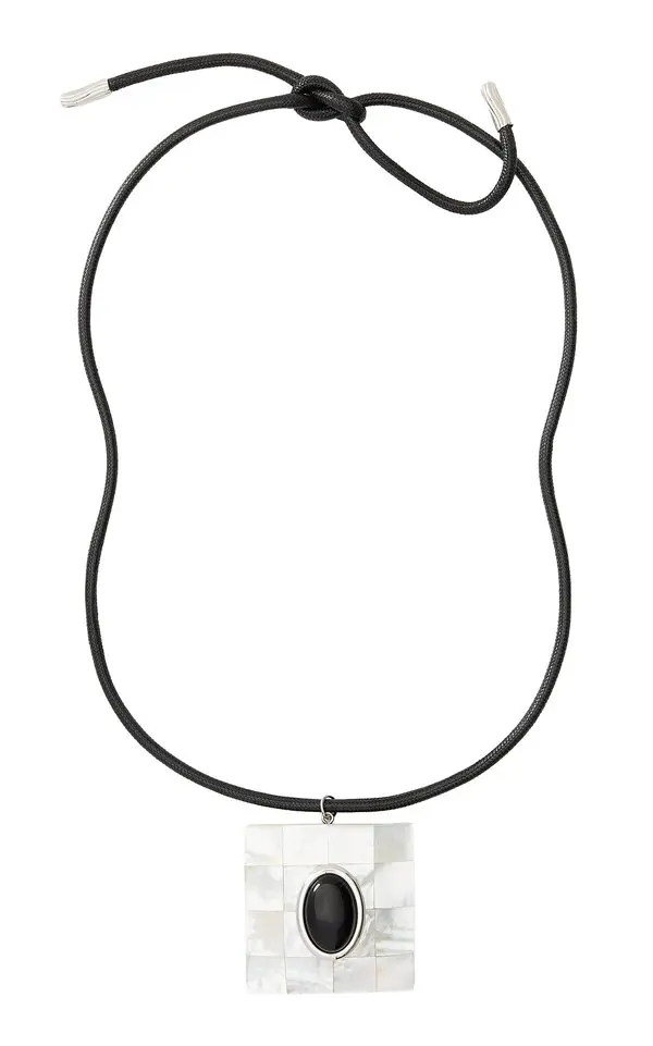JULIETTA Chamonix Rhodium-plated Brass Mother Of Pearl And Onyx Necklace - Multi