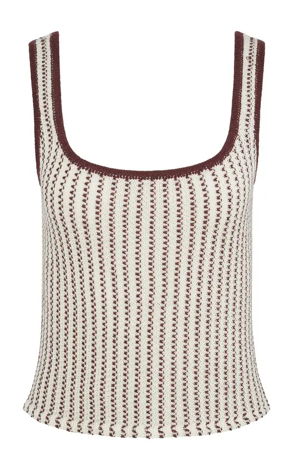 Onia Crochet Knit Square Neck Tank