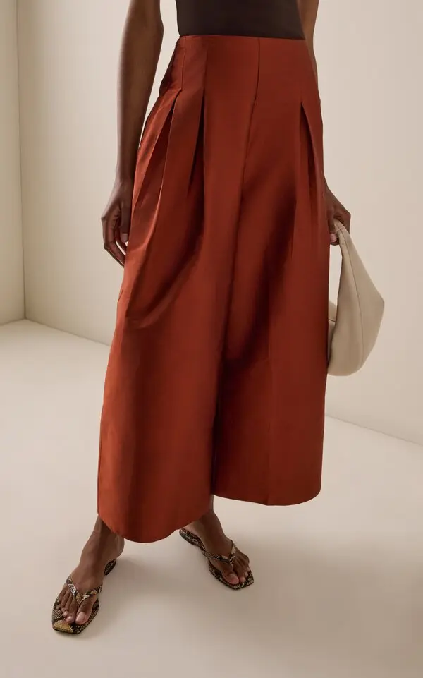 Chan Luu Techno Taffeta Wide Leg Trousers