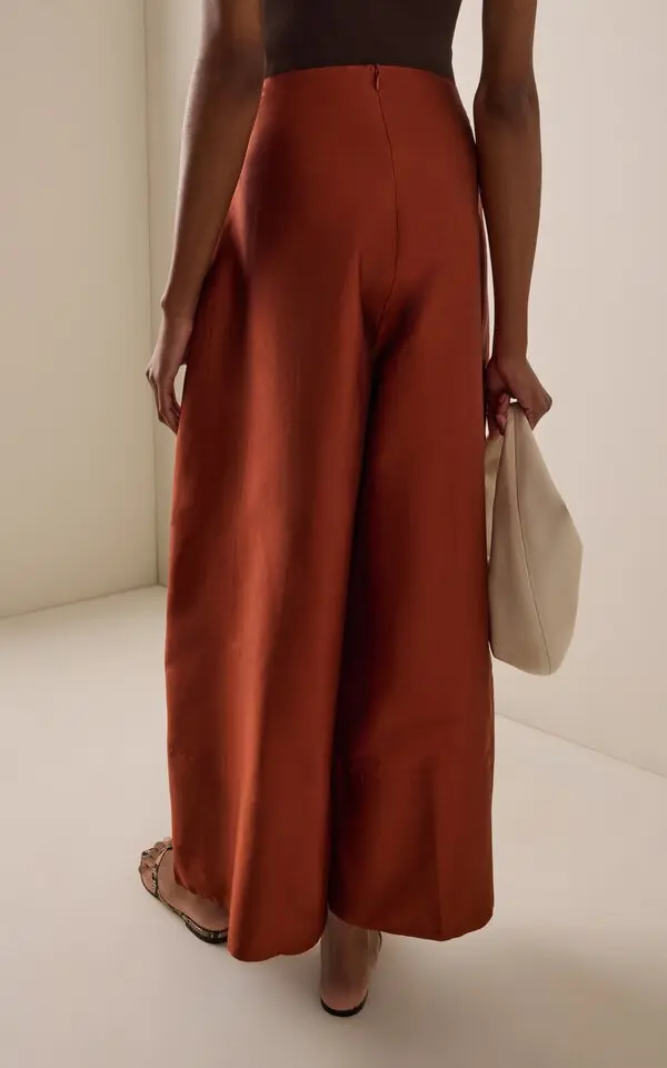 Chan Luu Techno Taffeta Wide Leg Trousers