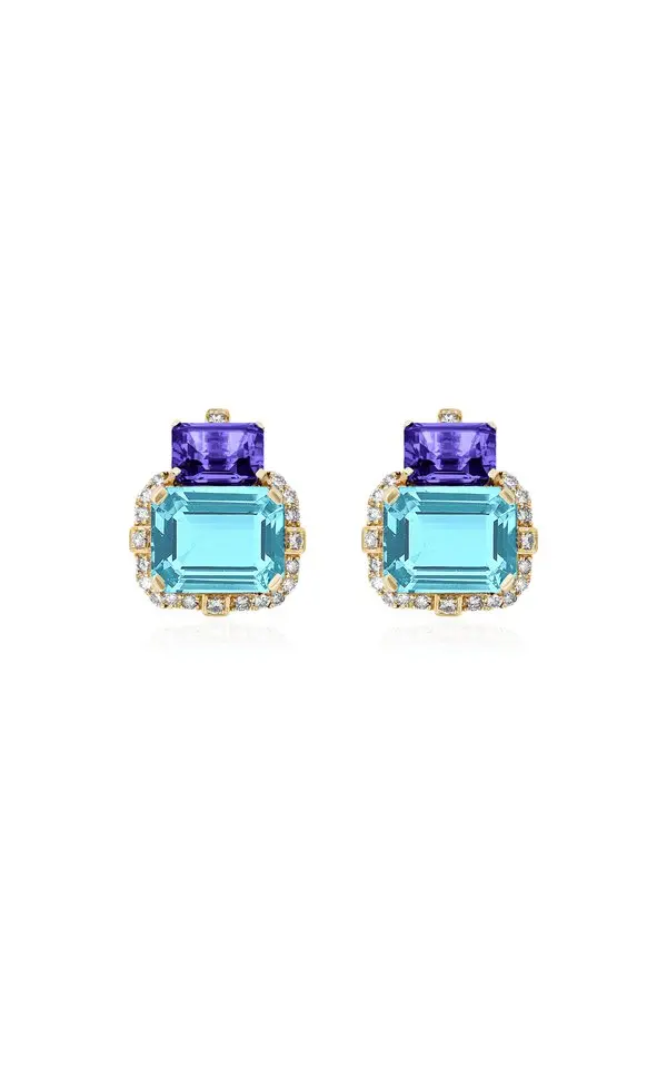 Goshwara Two-tone Stud Earrings - Blue