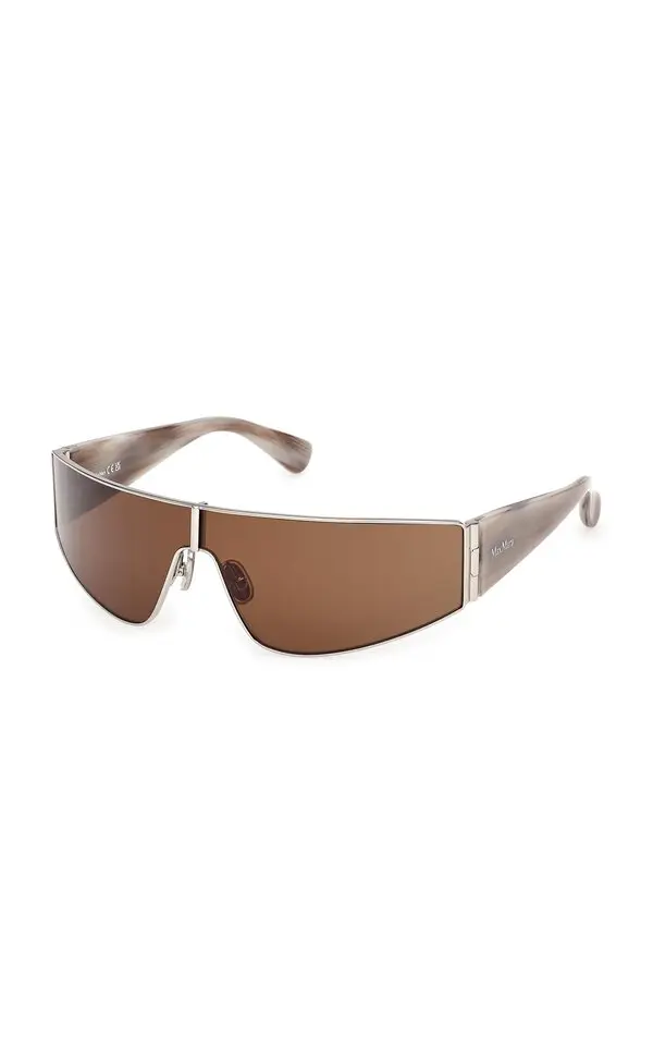 Max Mara Mask-frame Metal Sunglasses - Brown
