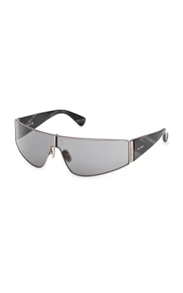 Max Mara Mask-frame Metal Sunglasses - Grey