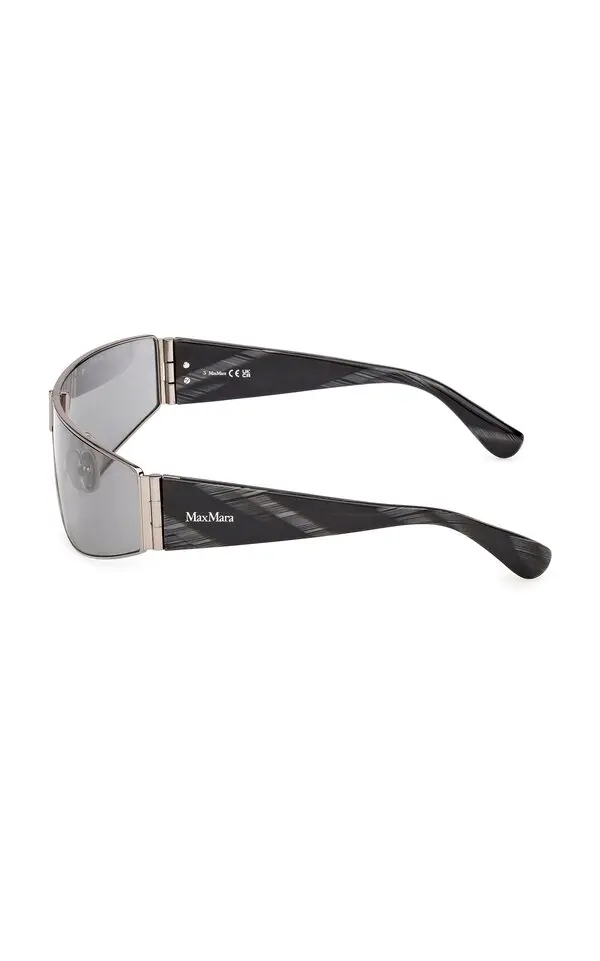 Max Mara Mask-frame Metal Sunglasses - Grey