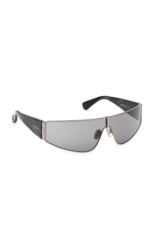 Max Mara Mask-frame Metal Sunglasses - Grey