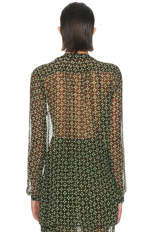 Chan Luu Button Up Top In Multi-print Sheer Viscose
