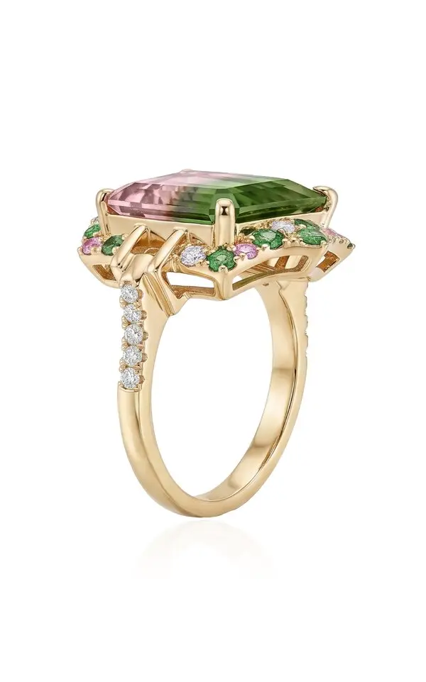 Goshwara Bi-color Tourmaline Emerald Cut Ring