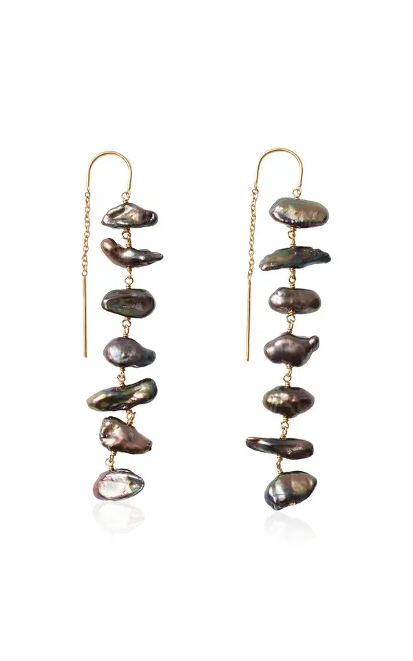 Chan Luu Ladder Peacock Pearl Earrings